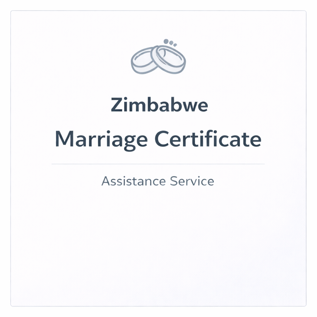 Zimbabwe Marriage Certificate (Certified Copy) – Civil Documents